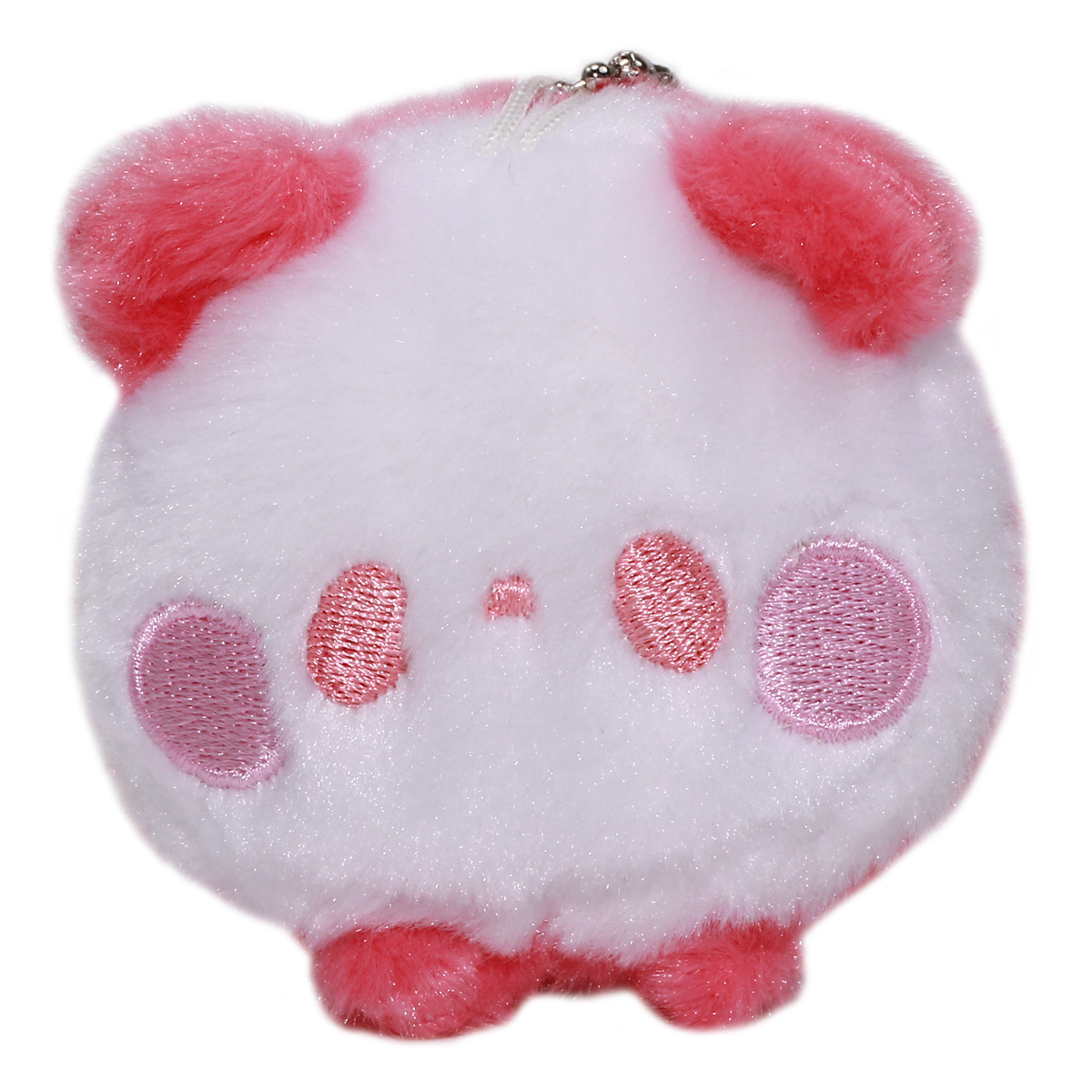 Super Soft Mochii Cute Panda Plush Keychain Dark Pink White 3.5