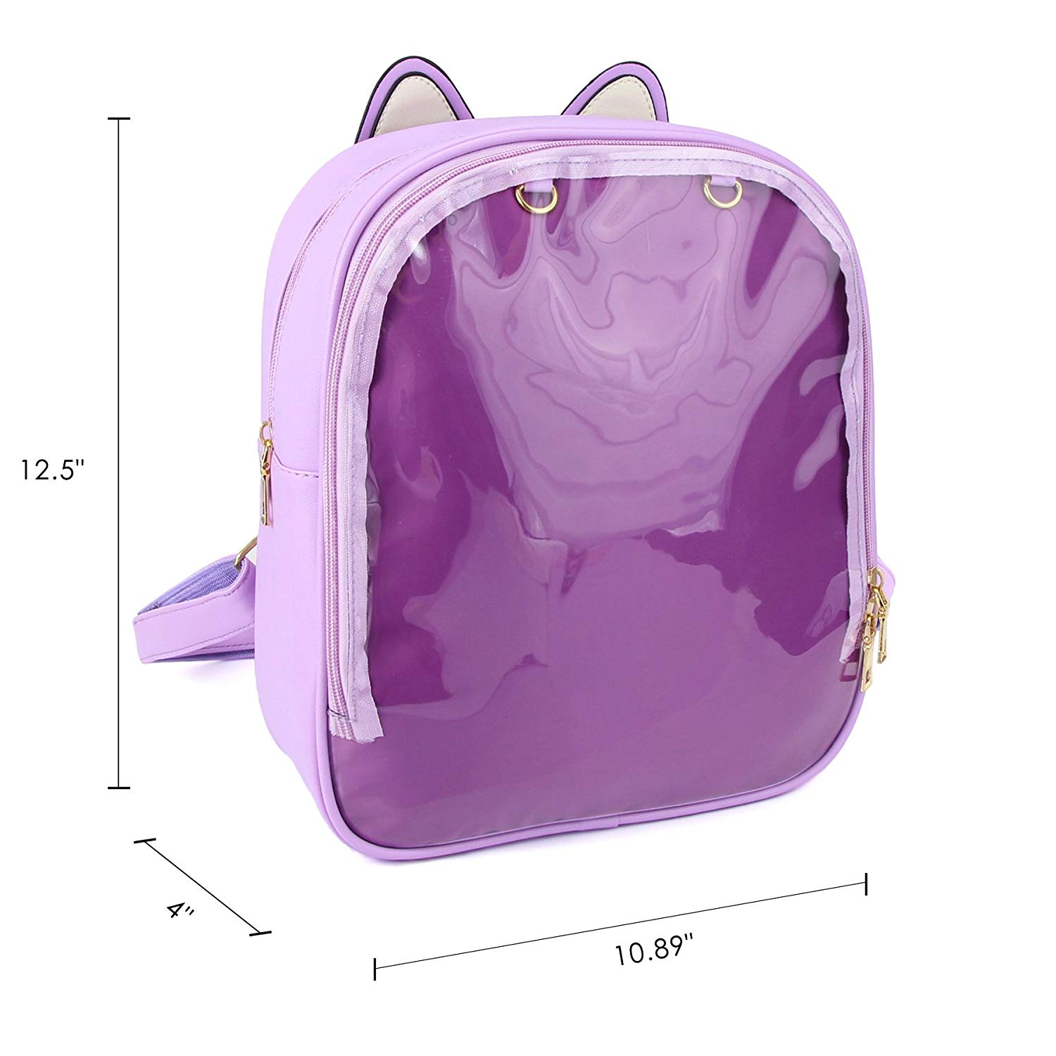 ITA Bag Purple Transparent Cat Ear Backpack Harajuku Purse Traveler Bag ...