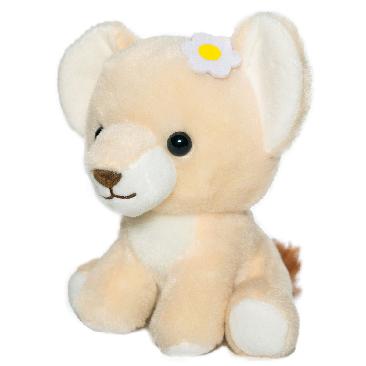 Lioness Plush Standard Size 6 Inches Beige with Flower